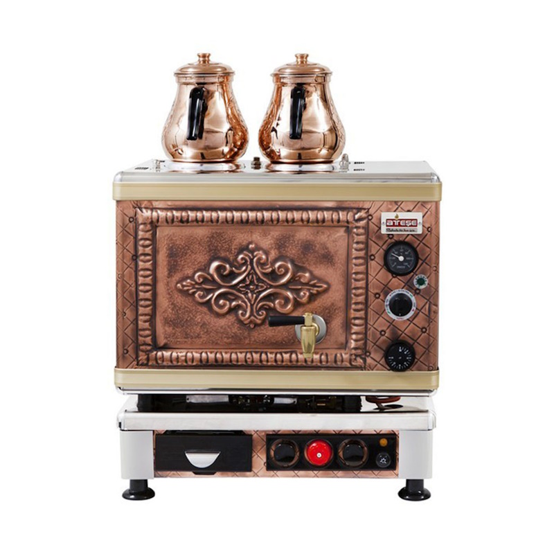 ATEŞE GAGE02 Gold Otomatik Çay Kazanı, Gazlı Elektrikli, 2 Demlikli ...